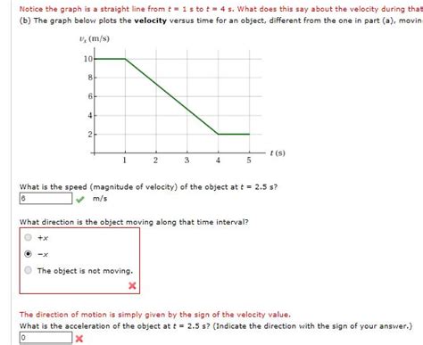 Solved What Is The Acceleration Of The Object At T 2 5 S