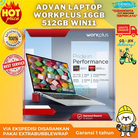 Promo Advan Laptop Workplus Amd Ryzen 5 6600h 14 Fhd 16gb 512gb Ssd