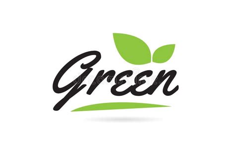 Green Leaf Green Hand Written Word Text For Typography Logo Design