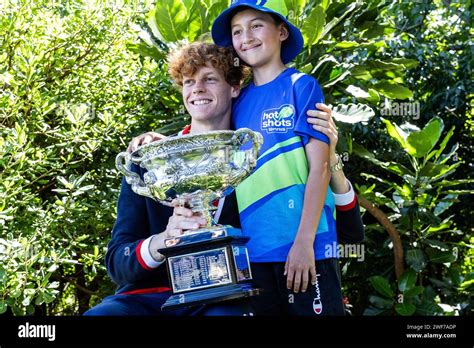 Melbourne Australia 29th Jan 2024 Jannik Sinner Of Italy And A Ball