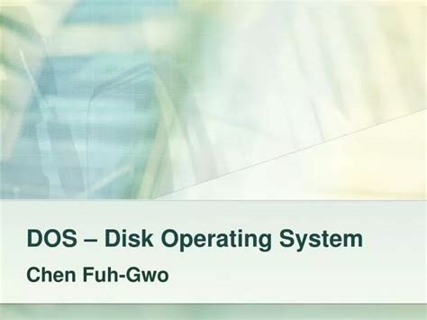 Ppt Dos Disk Operating System Powerpoint Presentation Free