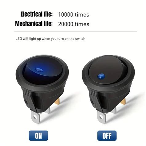 12v Round Toggle Switch Lighted 3 Pin Color Led 20a 12 Volt Temu