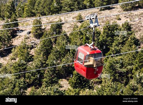 Scene View Of Cable Car To Cerro Otto Mountain Against Nahuel Huapi