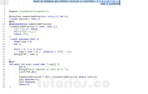 POO Objective C Sumatoria De Fraccion Tutorias Co