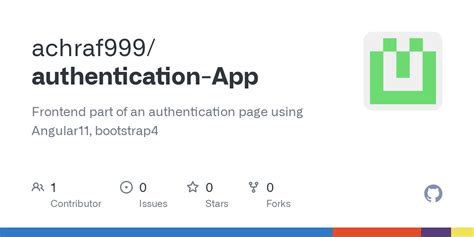 GitHub Achraf999 Authentication App Frontend Part Of An