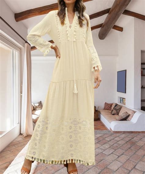 Jvl Longsleeved Lace Trim Aline Dress Yesstyle