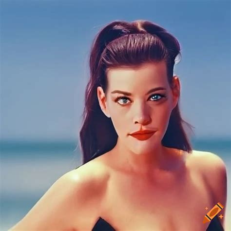 Retro Image Of Liv Tyler At The Beach On Craiyon