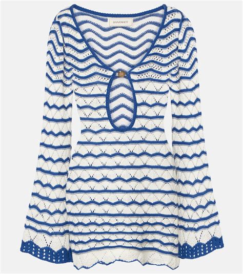 Rey Striped Crochet Beach Dress In White Bananhot Mytheresa