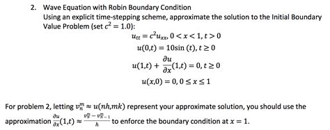 Solved 2 Wave Equation With Robin Boundary Condition Using