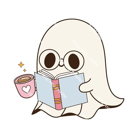 Clip Art Ghost Nerd Junk Journal Sticker Digital Download Png Scrapbook Fall Vintage Ephemera