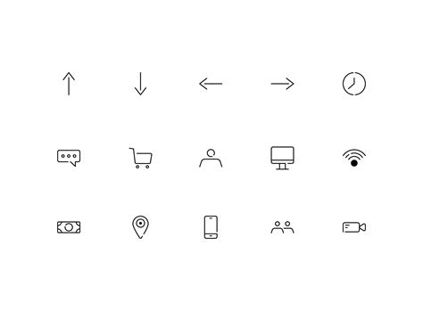 Interface Outline Icon Set Vector Illustration Vector Art At Vecteezy