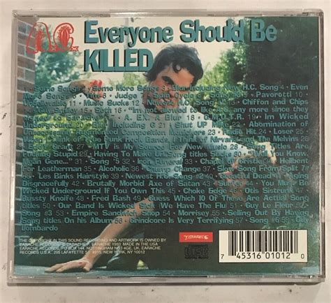Acanal Cunt Everyone Should Be Killed Cd 1994 Earache Mosh101cd