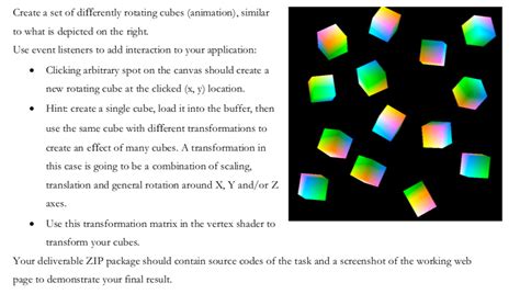 Solved Create A Set Of Differently Rotating Cubes