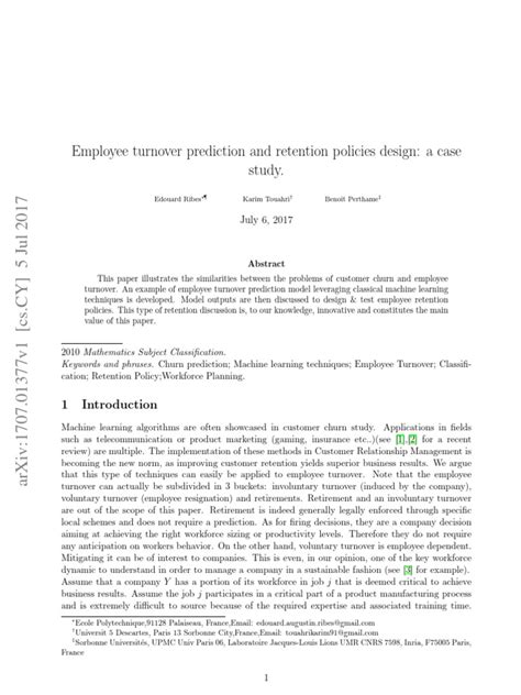employee turnover prediction pdf employee retention receiver