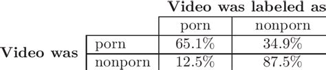 6 The Average Confusion Matrix For Pornseer Pro Download Table