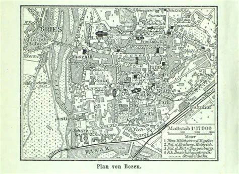 Bolzano Antica Mappa Della Città Vecchia Datata 1913 Eur 1000