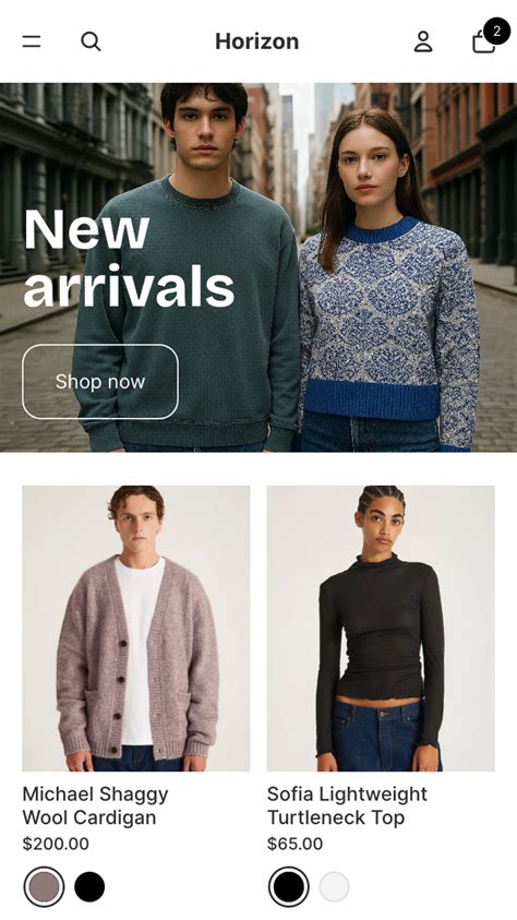 Horizon Theme - Ecommerce Website Template