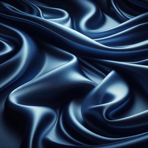 Premium Photo Serene Oceanic Blue Satin Fabric Flow
