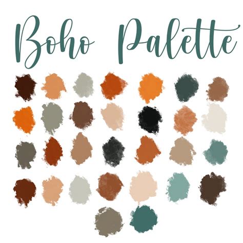 Procreate Boho Color Palette Procreate Boho Palette Boho Etsy