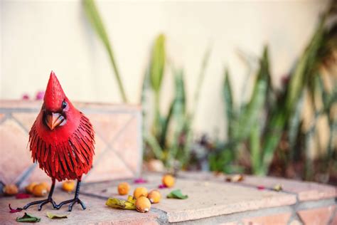 Cardinal Metal Bird Yard Art Etsy