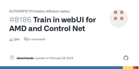 Train In Webui For Amd And Control Net Automatic Stable Diffusion Webui Discussion