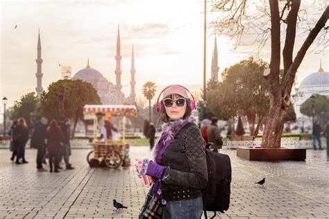 Premium Photo Side View Of Woman Standing Against Hagia Sophia Museum