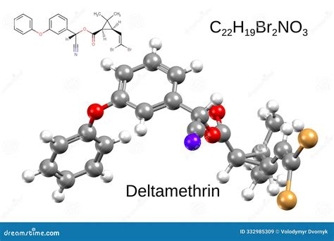 Deltamethrin Insecticide Molecule Synthetic Pyrethroid Skeletal