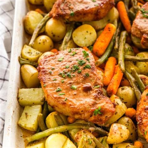 Easy Pork Chop Sheet Pan Dinner Weeknight Meal The Busy Baker