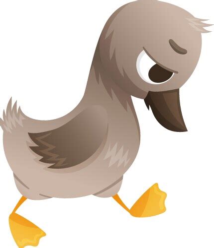 Grey Ugly Duckling From Fairytale Feeling Sad Vector Image