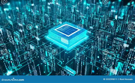 Blockchain Technology Information Blocks In Digital Space