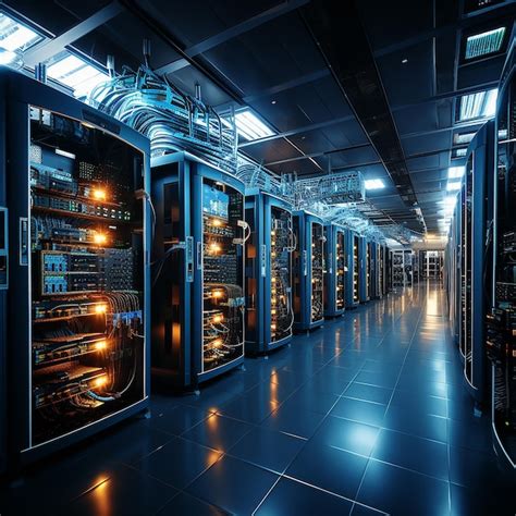 server racks in data center premium ai generated image