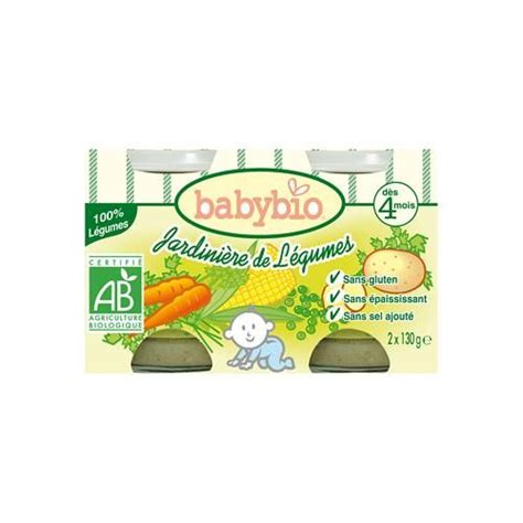 BABYBIO PETITS POTS JARDINIÈRE DE LÉGUMES X G DÈS MOIS GR Comparer les prix de BABYBIO