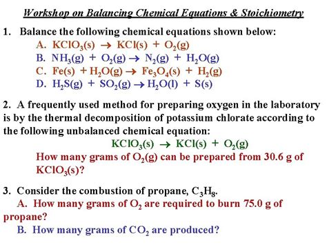 Reaction Stoichiometry The Numerical Relationships Between Chemical Amounts