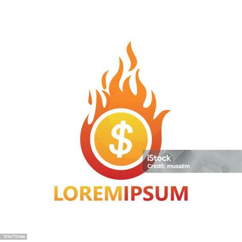 핫 코인 로고 템플릿 디자인 벡터 엠블럼 디자인 개념 창조적 인 기호 아이콘 0명에 대한 스톡 벡터 아트 및 기타 이미지 0