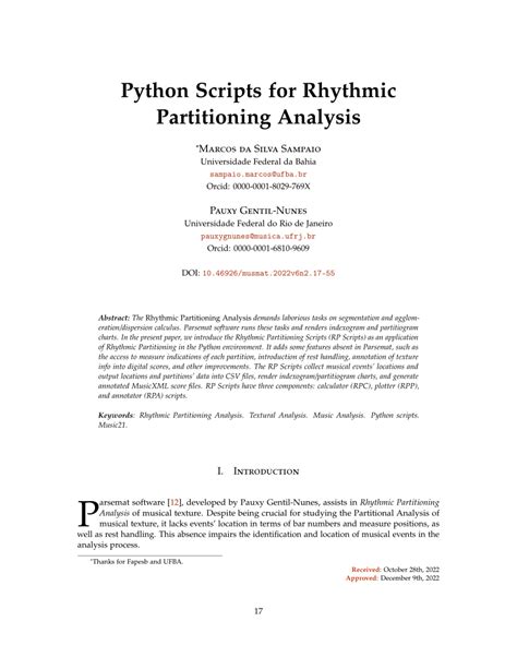Pdf Python Scripts For Rhythmic Partitioning Analysis