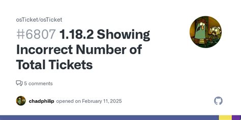 1182 Showing Incorrect Number Of Total Tickets · Issue 6807