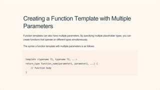 OOP Function Template And Multiple Parameters Pptx
