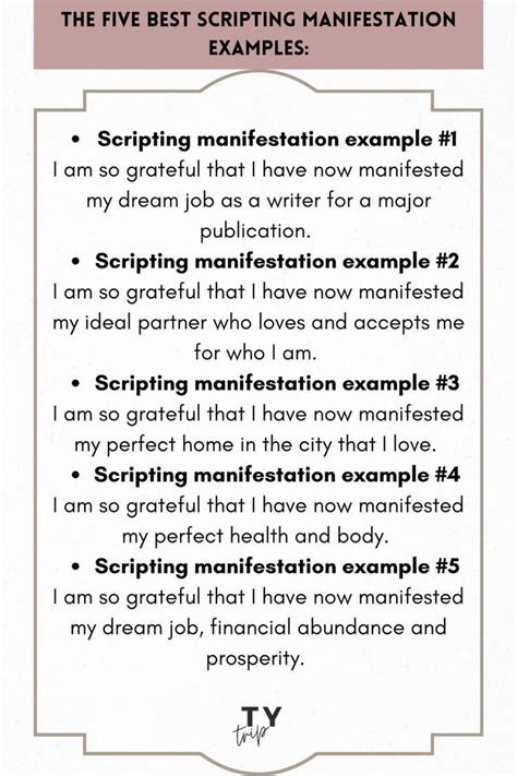 5 Best Scripting Manifestation Examples Writing Therapy