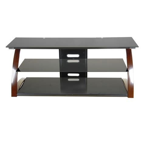Techni Mobili Techni Mobili Black Glass Tv Stand For Lcd Tvs Up To 65