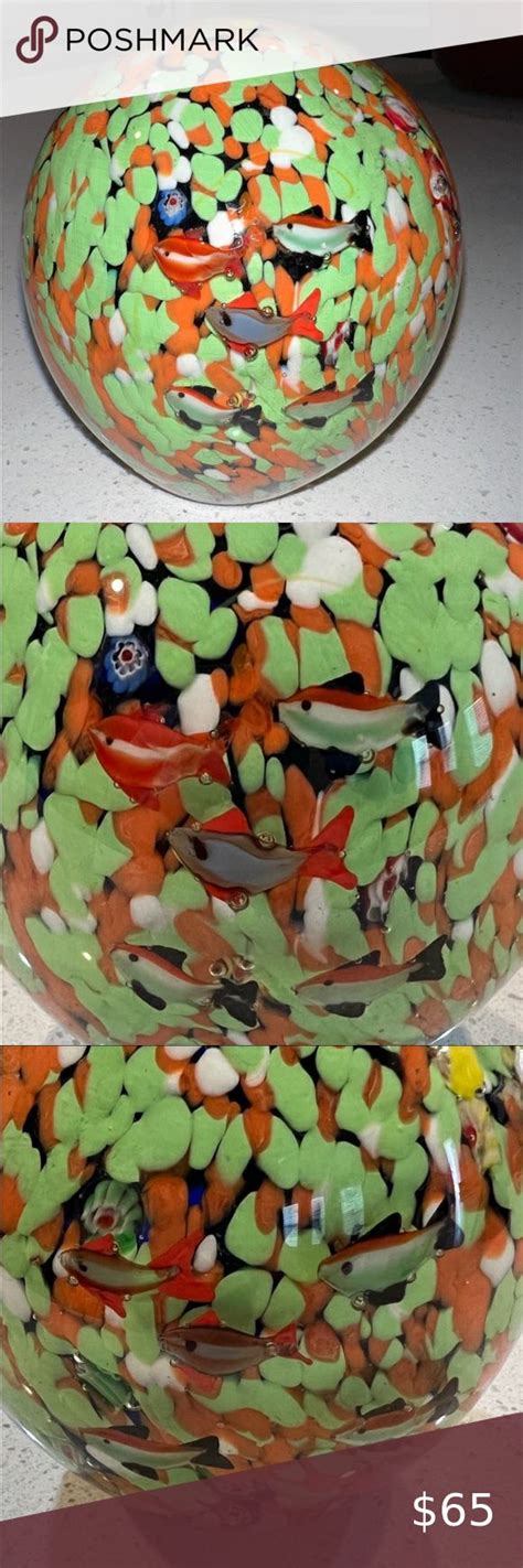 Rare Murano Glass Art Cane Fish Aquarium Glass Art Murano Glass