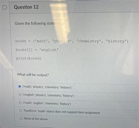 Solved Given The Following Code Statements Chegg
