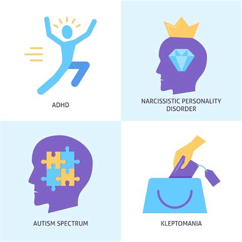 Premium Vector Mental Disorders Icon Set