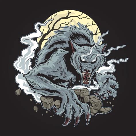 Werewolf Dark Night Design 1019259 Vector Art At Vecteezy