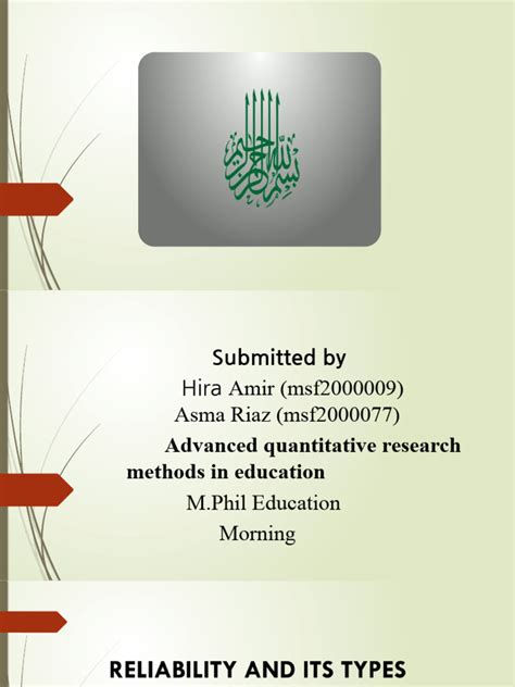 Reliability And Its Types Pdf Standard Deviation Standard Error