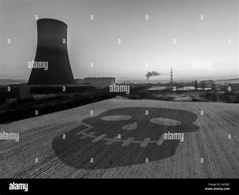 Nuclear Power Plant Sunset Sunrise Dawn Black And White Radiation Of
