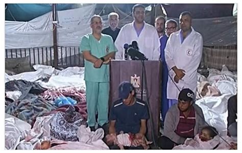 Vídeo Médicos do hospital bombardeado em Gaza em entrevista coletiva