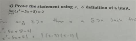 [answered] 4 prove the statement using s definition of a limit lim x 5x