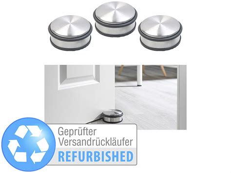 infactory er Set Edelstahl Türstopper mit Gummiring Versandrückläufer