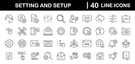 Premium Vector Settings And Setup Set Of Web Icons In Line Style Setup Icons For Web And