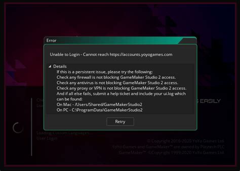 [gms2 steam] i can t log in r gamemaker